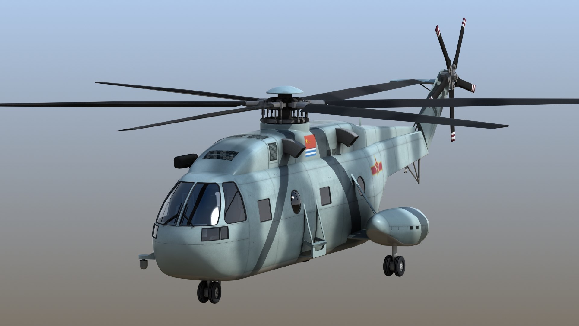 Z18 assault helicopter 3D model - TurboSquid 1643723