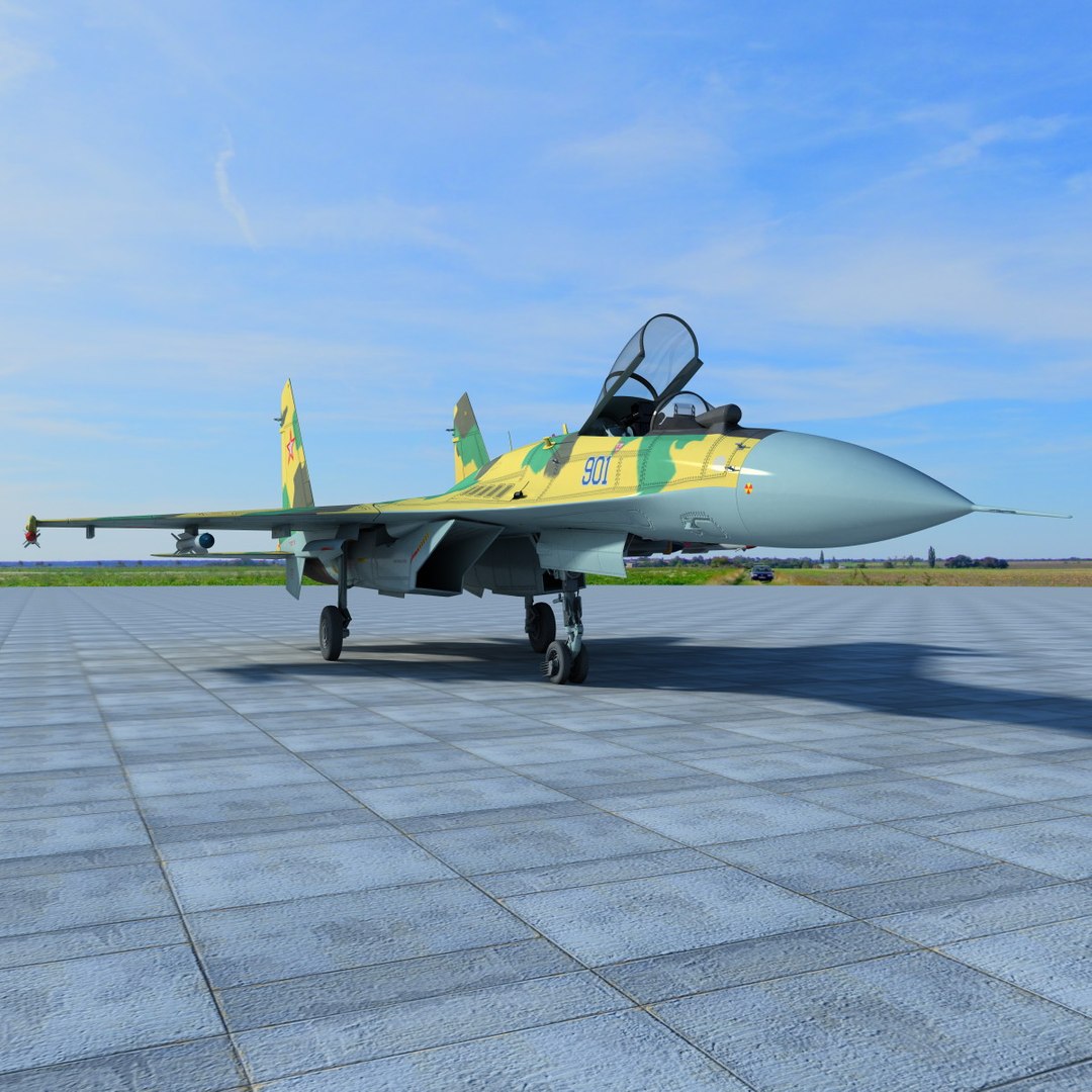 russian sukhoi su-35 fighter 3d model
