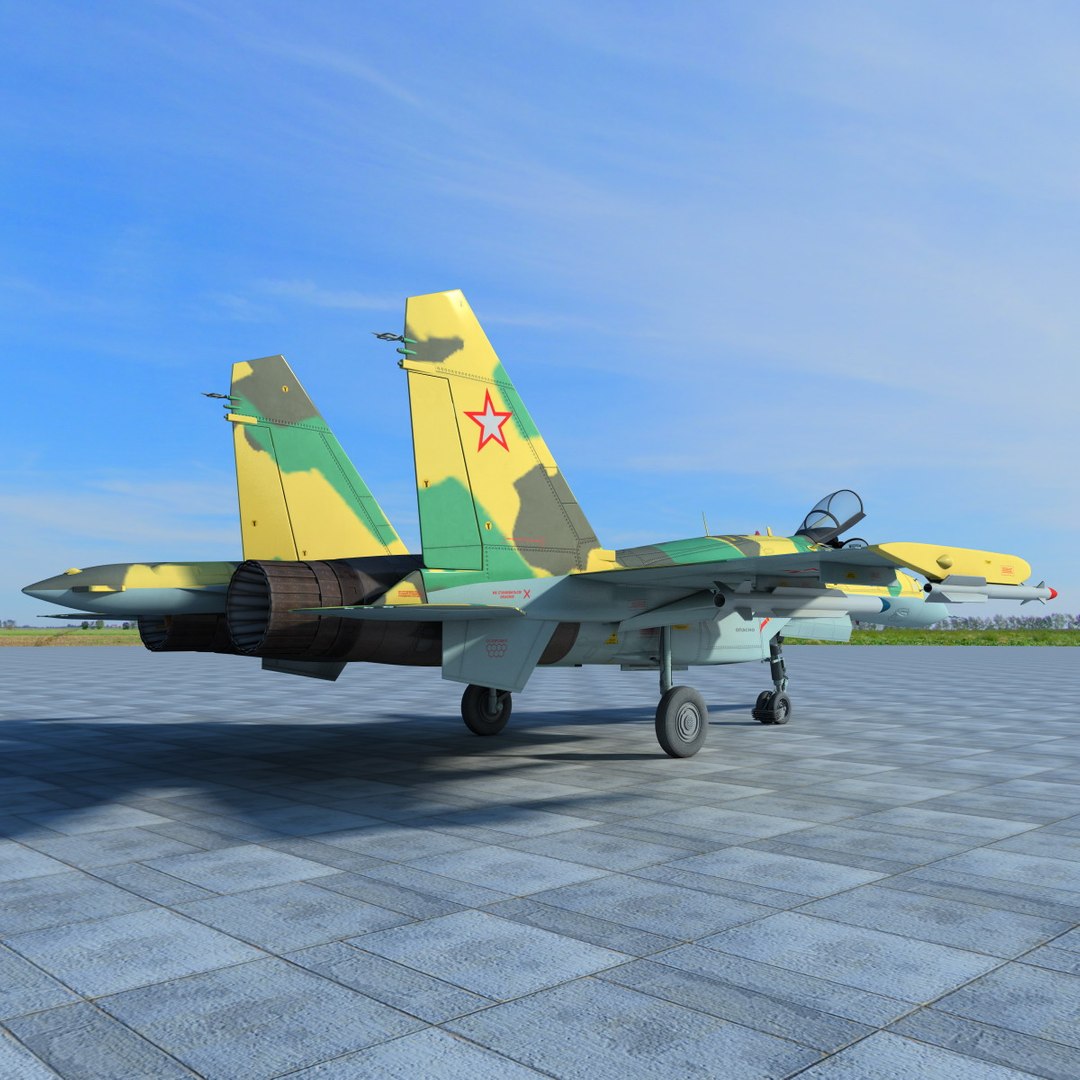 russian sukhoi su-35 fighter 3d model