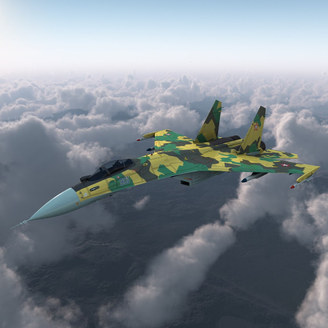 russian sukhoi su-35 fighter 3d model
