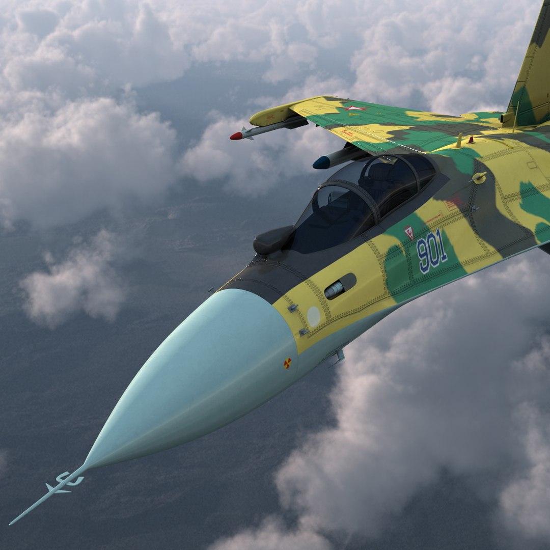 russian sukhoi su-35 fighter 3d model