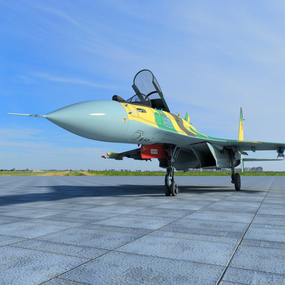 russian sukhoi su-35 fighter 3d model