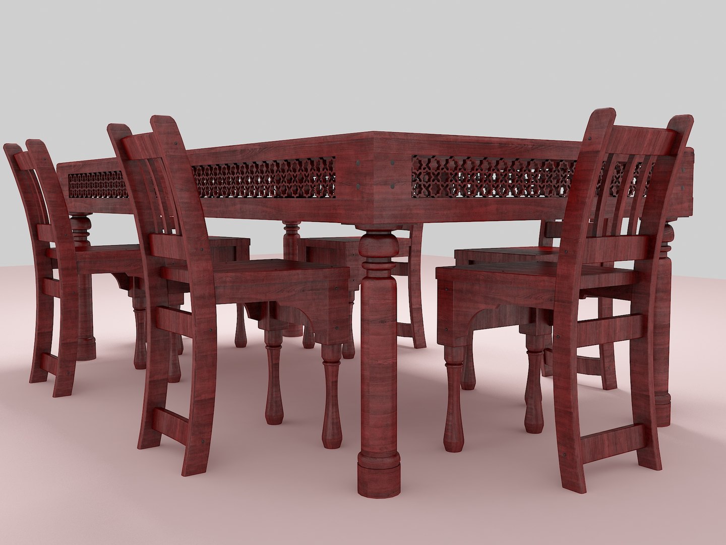 3D Wood Table And Chair Set 3d - TurboSquid 1921941