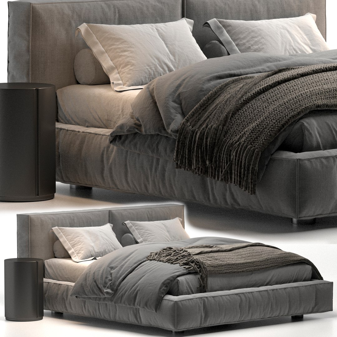 3D Model Academy Piuma Twils Bed - TurboSquid 1722018