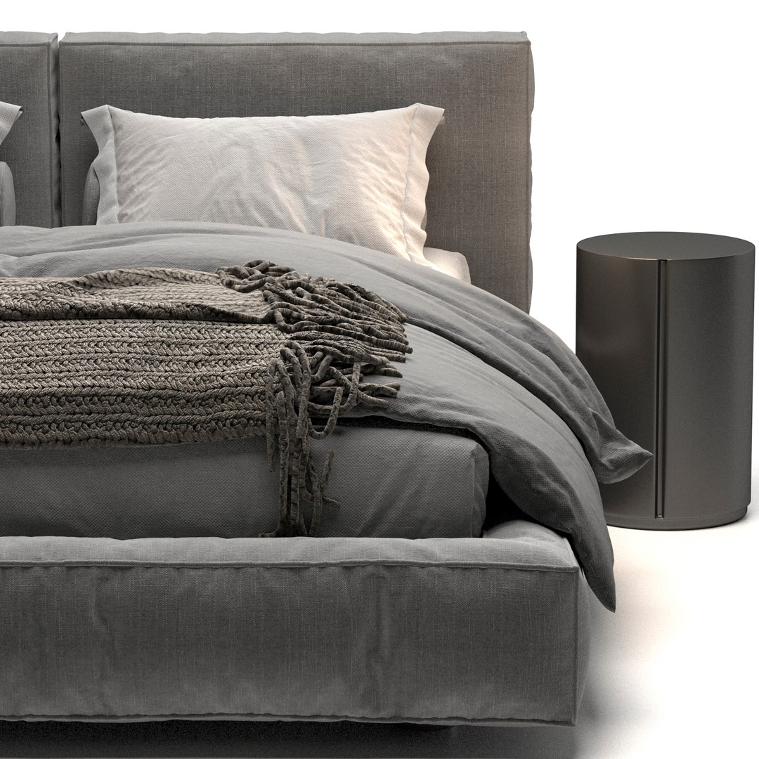 3D Model Academy Piuma Twils Bed - TurboSquid 1722018