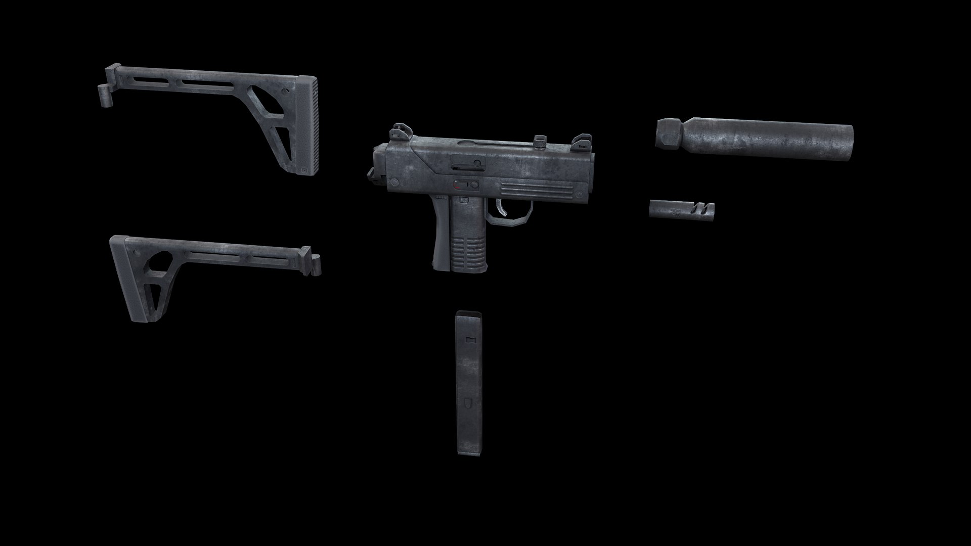 Submachine Gun 3D Model - TurboSquid 1905052