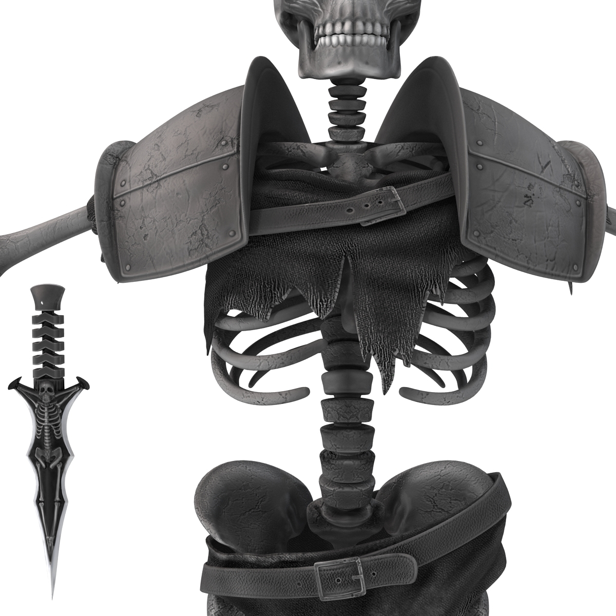 3d skeleton fighter
