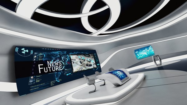 Big Futuristic TV Studio Collection 8 in 1 model - TurboSquid 1721406