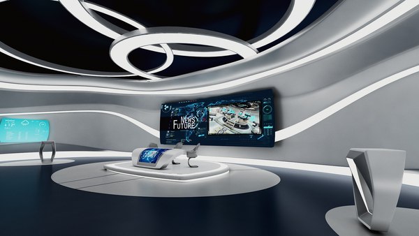 Big Futuristic TV Studio Collection 8 in 1 model - TurboSquid 1721406