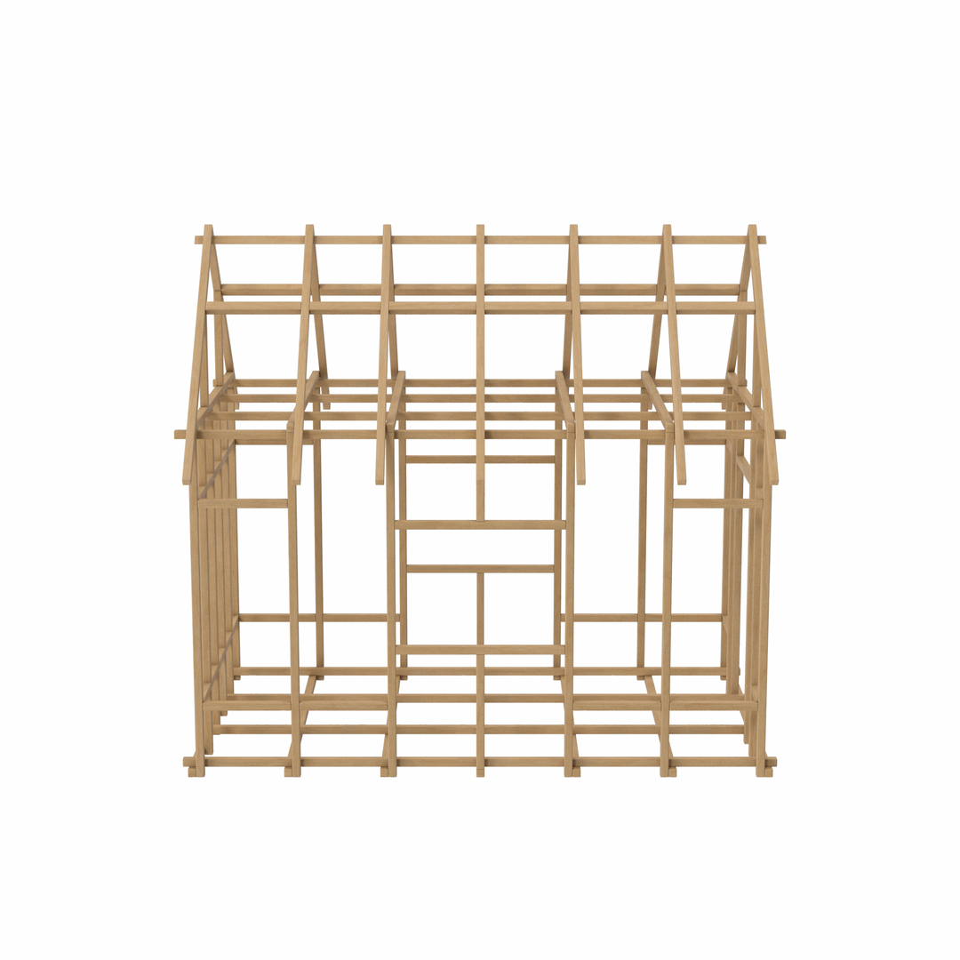 3D Wooden House Frame - TurboSquid 2207536