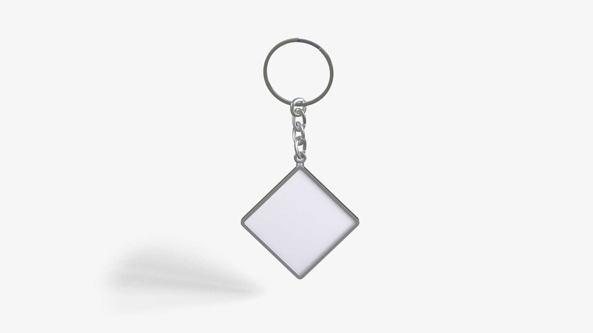 3D White Rhombus Keychain - Key Tag Holder - TurboSquid 1994118