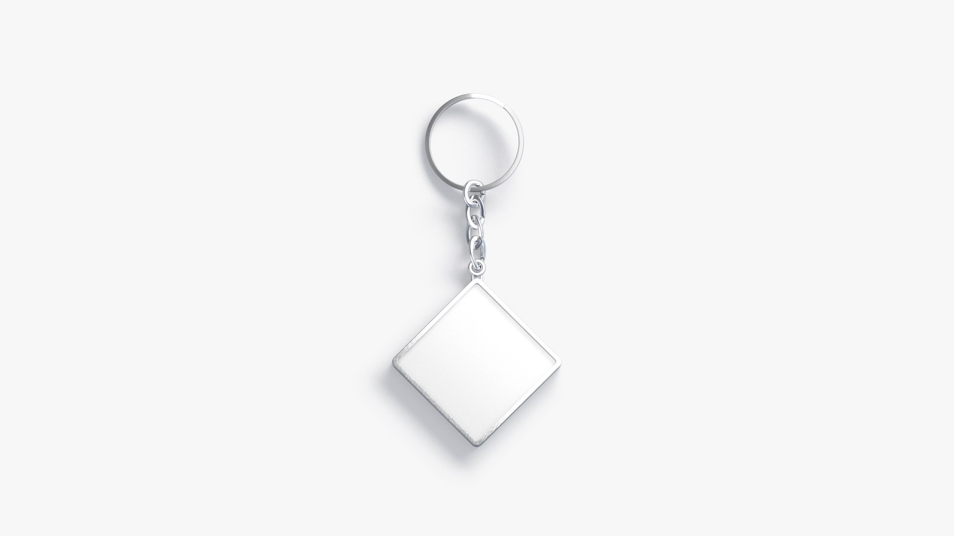 3D White Rhombus Keychain - Key Tag Holder - TurboSquid 1994118