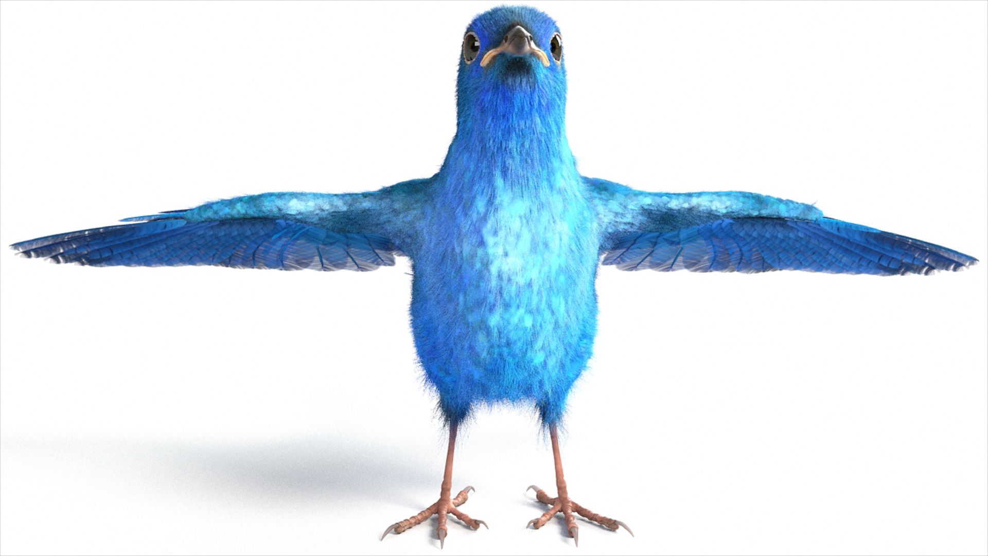 3D blue nightingale bird - TurboSquid 1701773