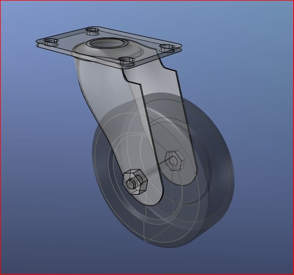 3d model heavy duty swivel caster