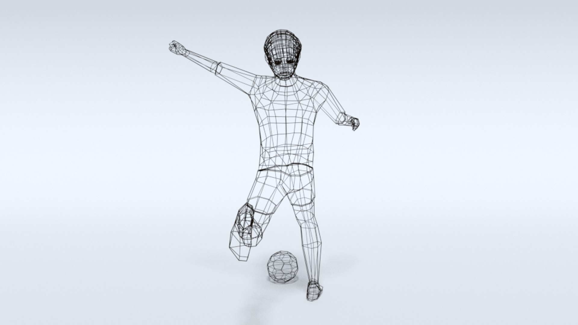 Kid Playing Football 3D Model - TurboSquid 1491114