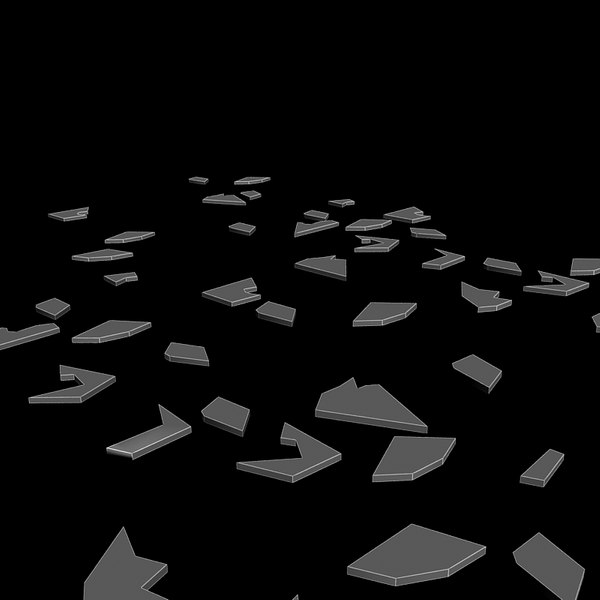 3d broken glass shard