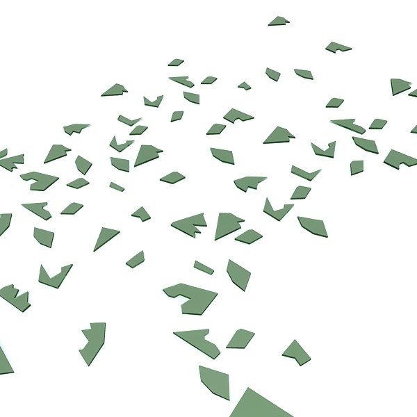 3d broken bottle glass model