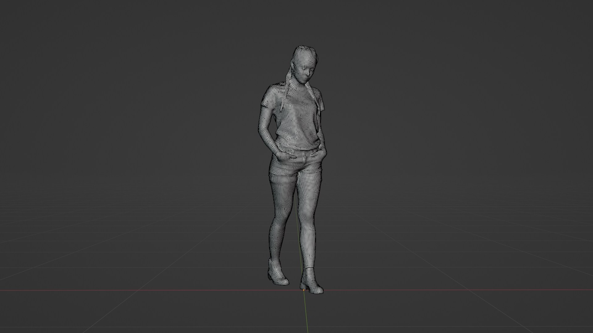 Woman Walking Looking Down - Posed Photo Scan 3D Model - TurboSquid 2065274