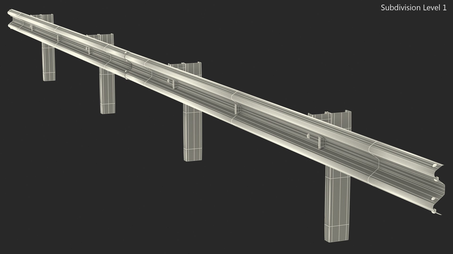 3D metal highway guardrail - TurboSquid 1520987