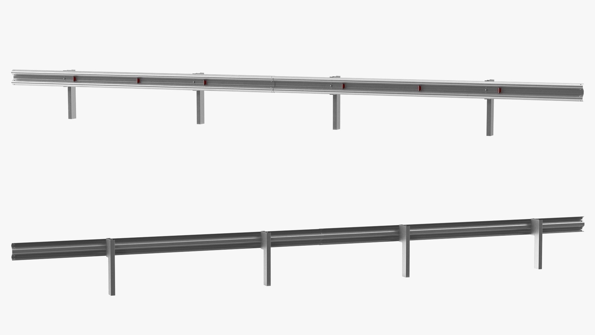 3D metal highway guardrail - TurboSquid 1520987