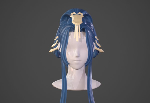 modelo 3d niña cabello mujer cabello hada modelado antiguos cabello ...