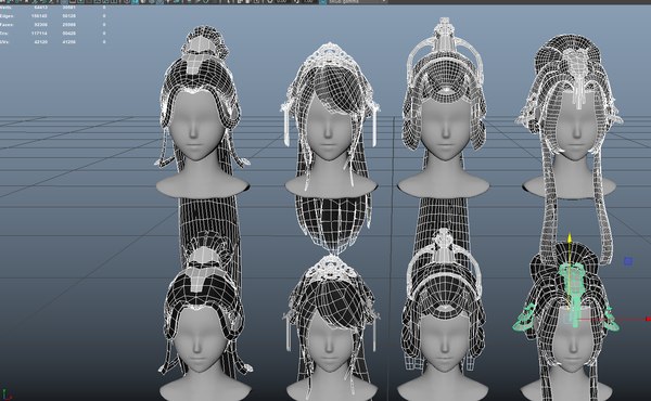 modelo 3d niña cabello mujer cabello hada modelado antiguos cabello ...