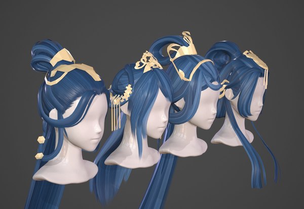 modelo 3d niña cabello mujer cabello hada modelado antiguos cabello ...