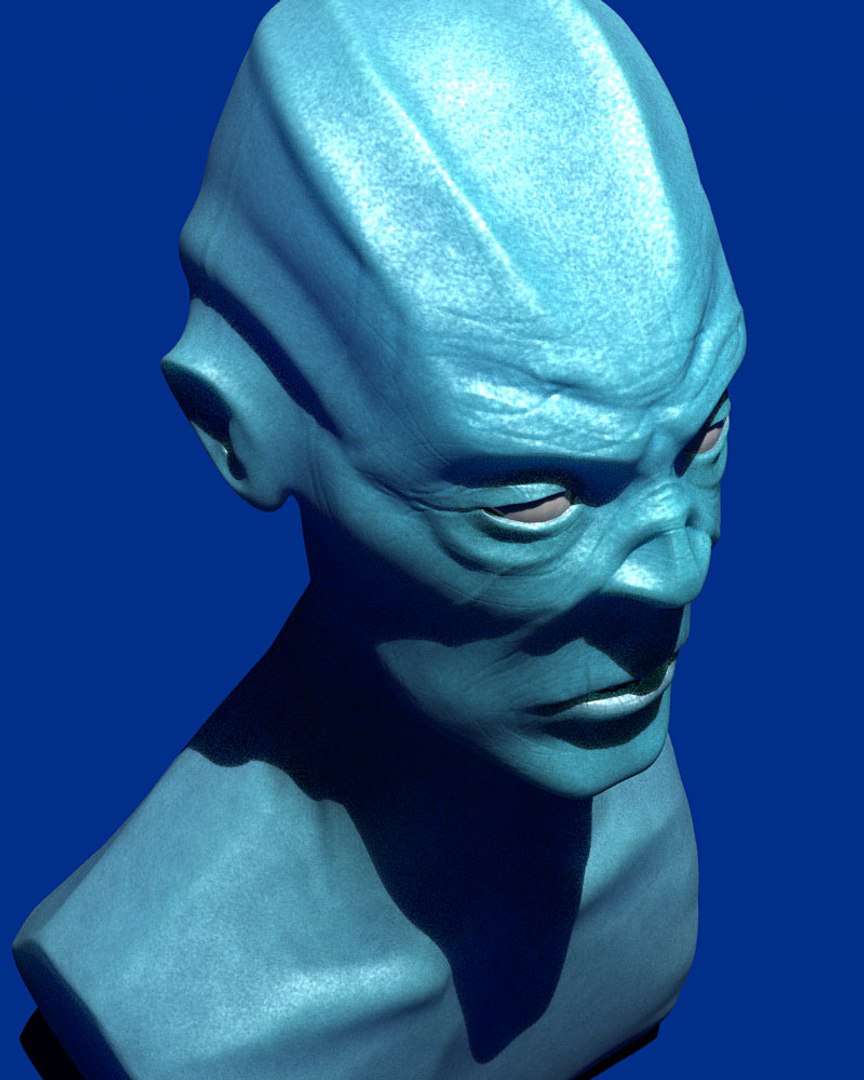 3d Alien Bust Model