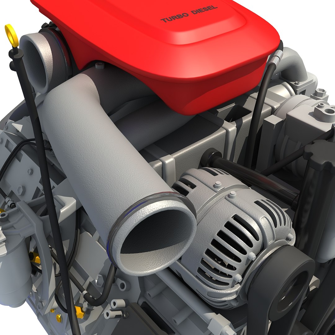 car engine modeled 3d model