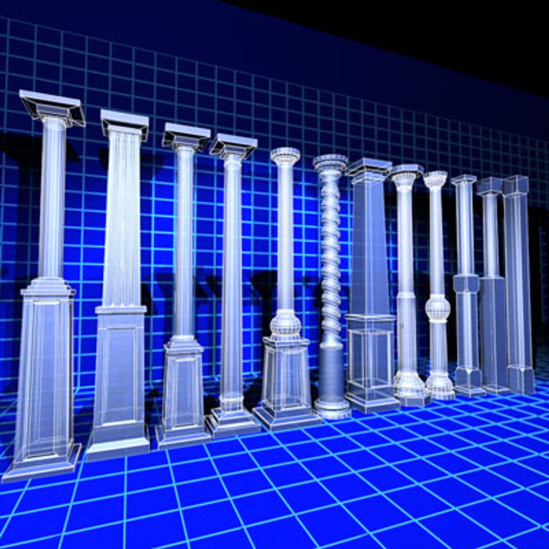 wooden post 01 wood architecture 3d model