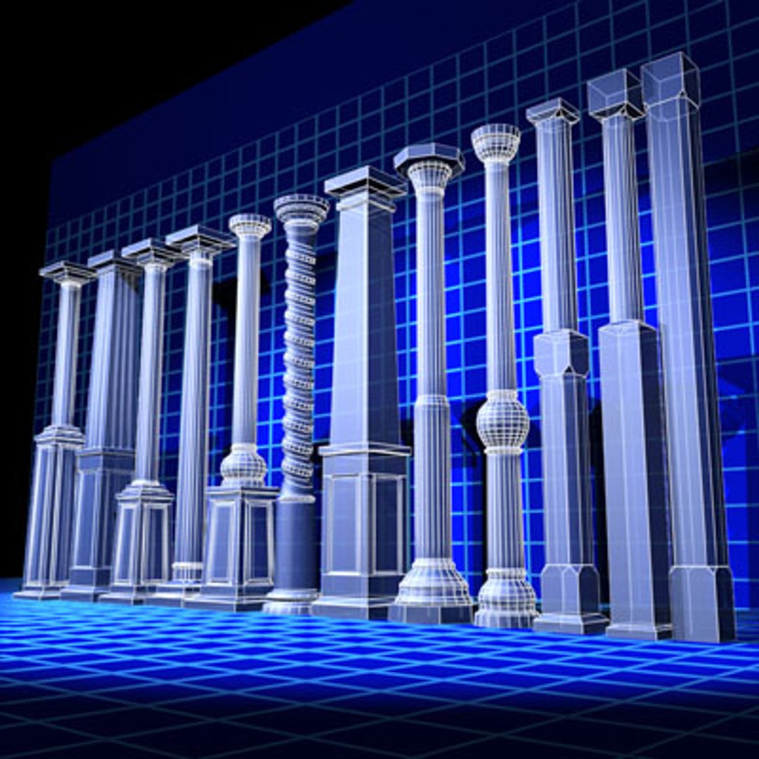 wooden post 01 wood architecture 3d model
