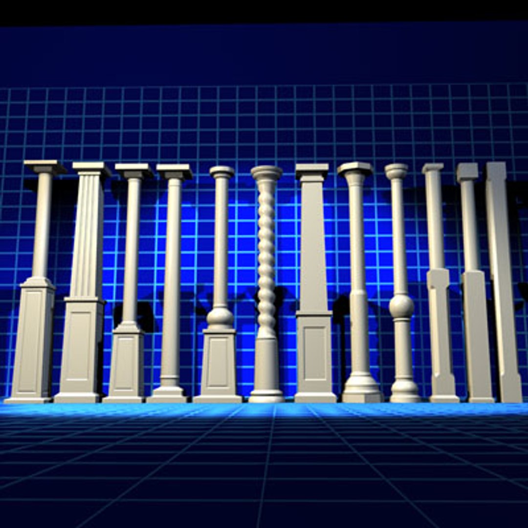 wooden post 01 wood architecture 3d model