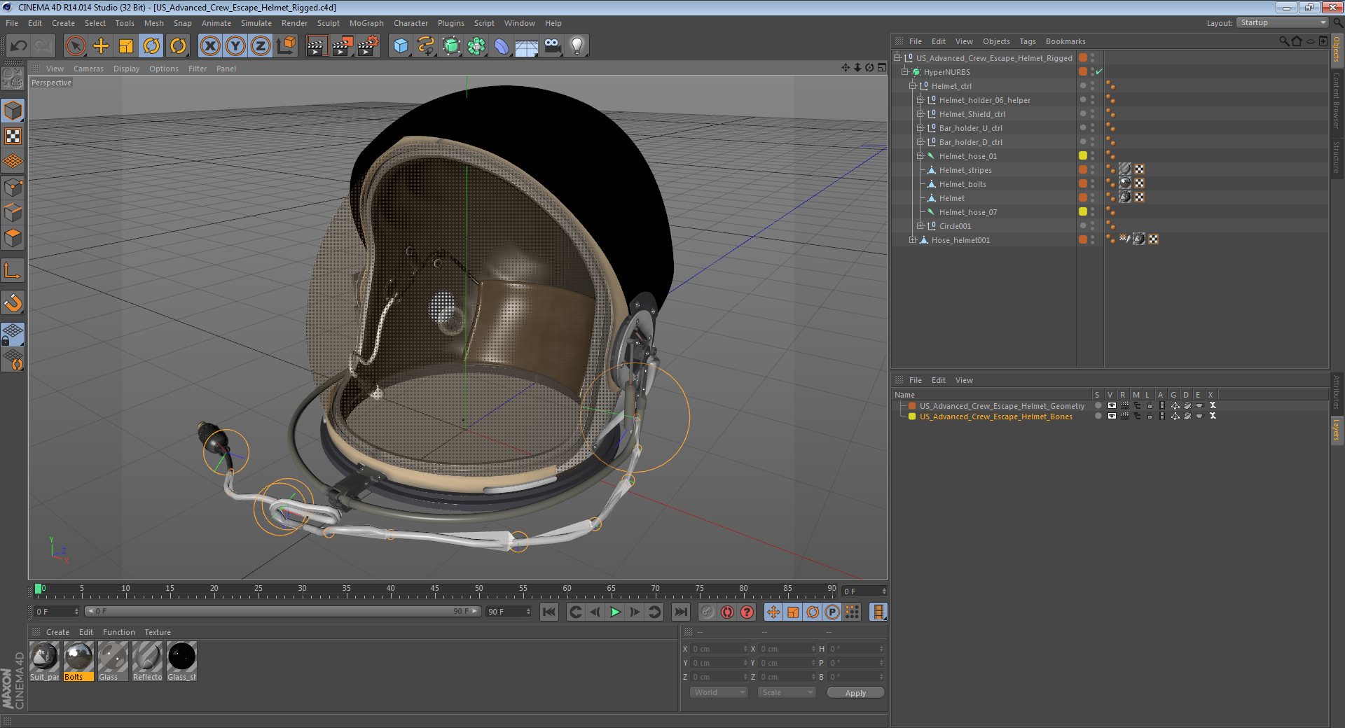 advanced crew escape helmet 3d c4d