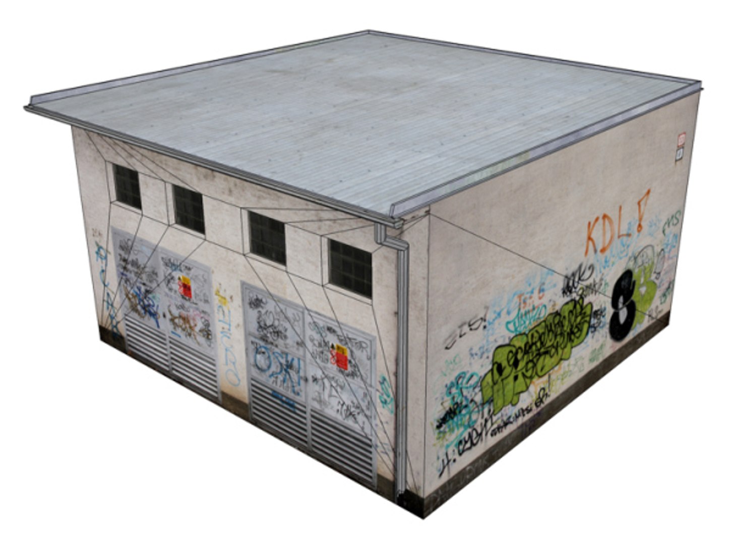 Small Tagged Building 3d Model