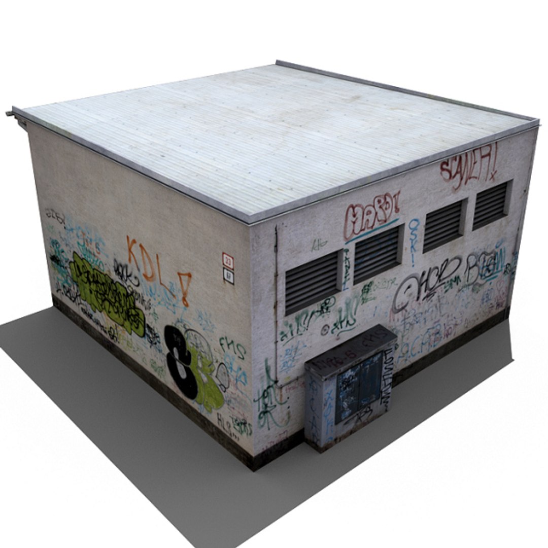 Small Tagged Building 3d Model