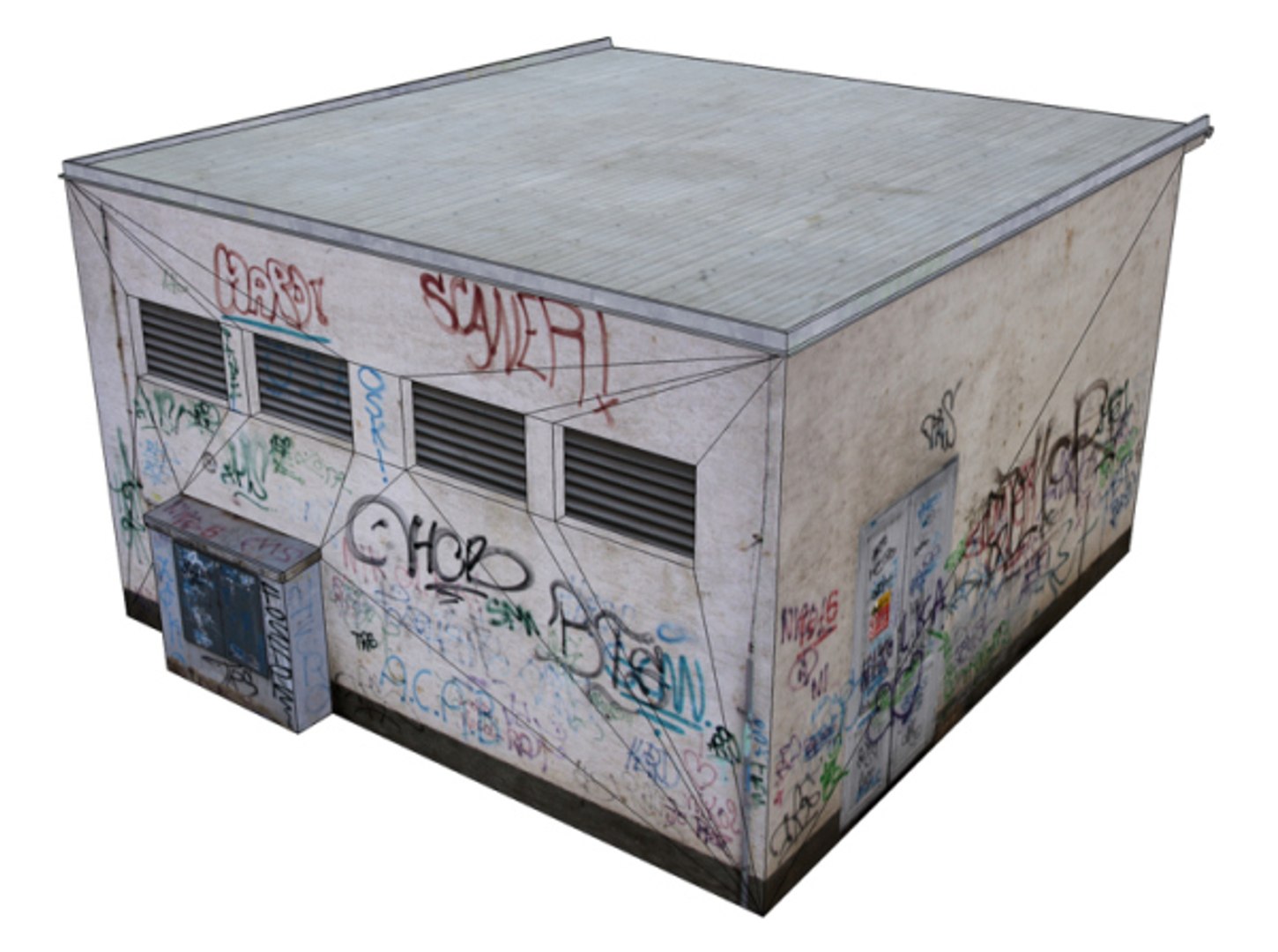 Small Tagged Building 3d Model
