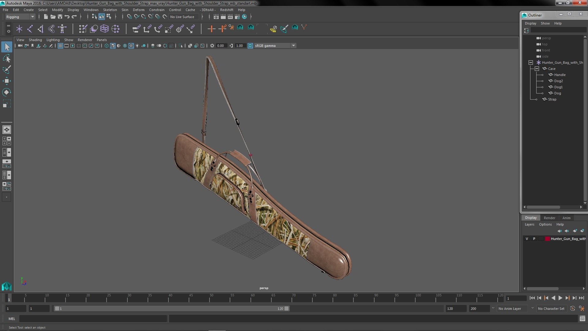 Hunter Gun Bag with Shoulder Strap 3D model - TurboSquid 2108485