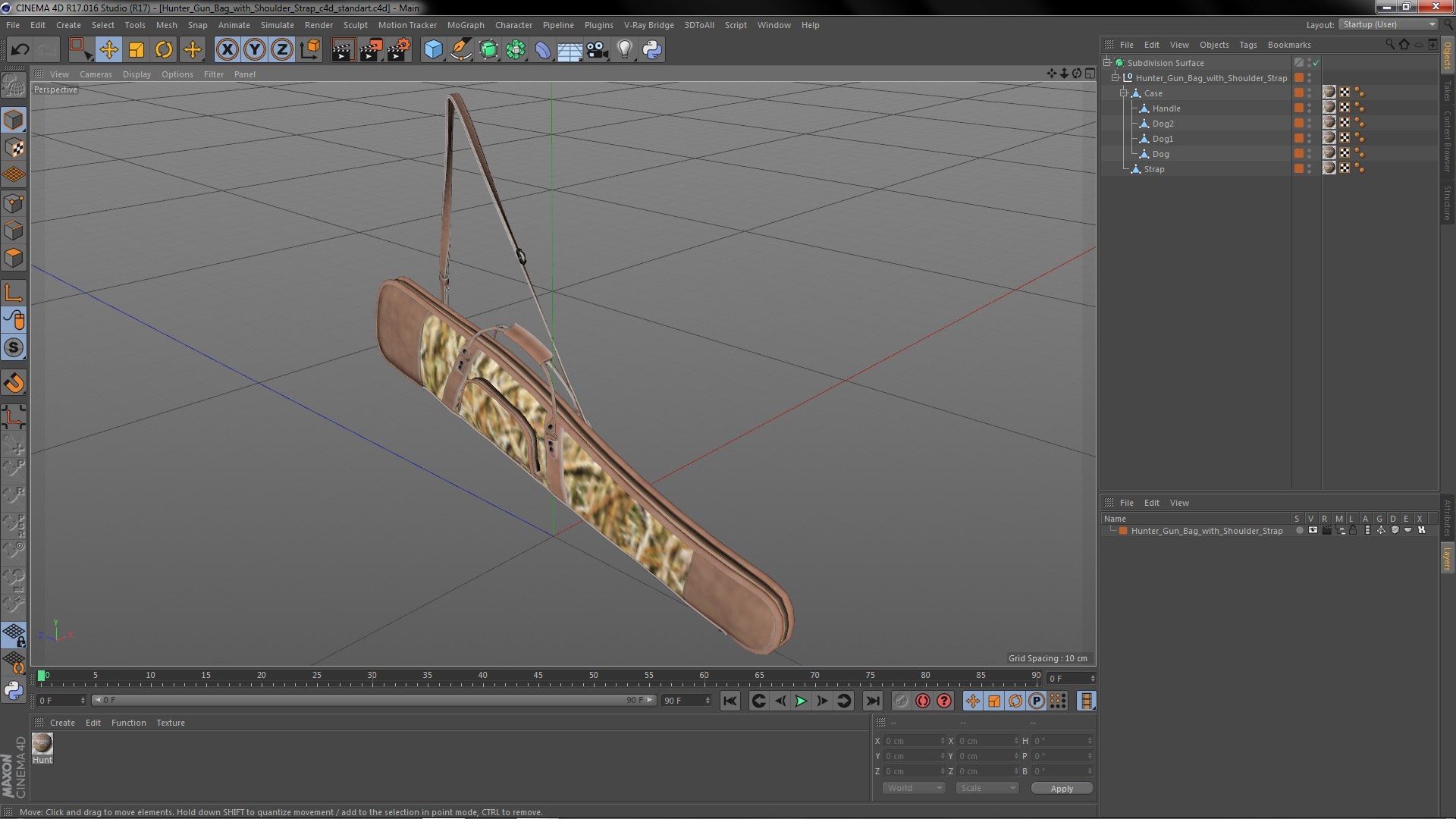 Hunter Gun Bag with Shoulder Strap 3D model - TurboSquid 2108485