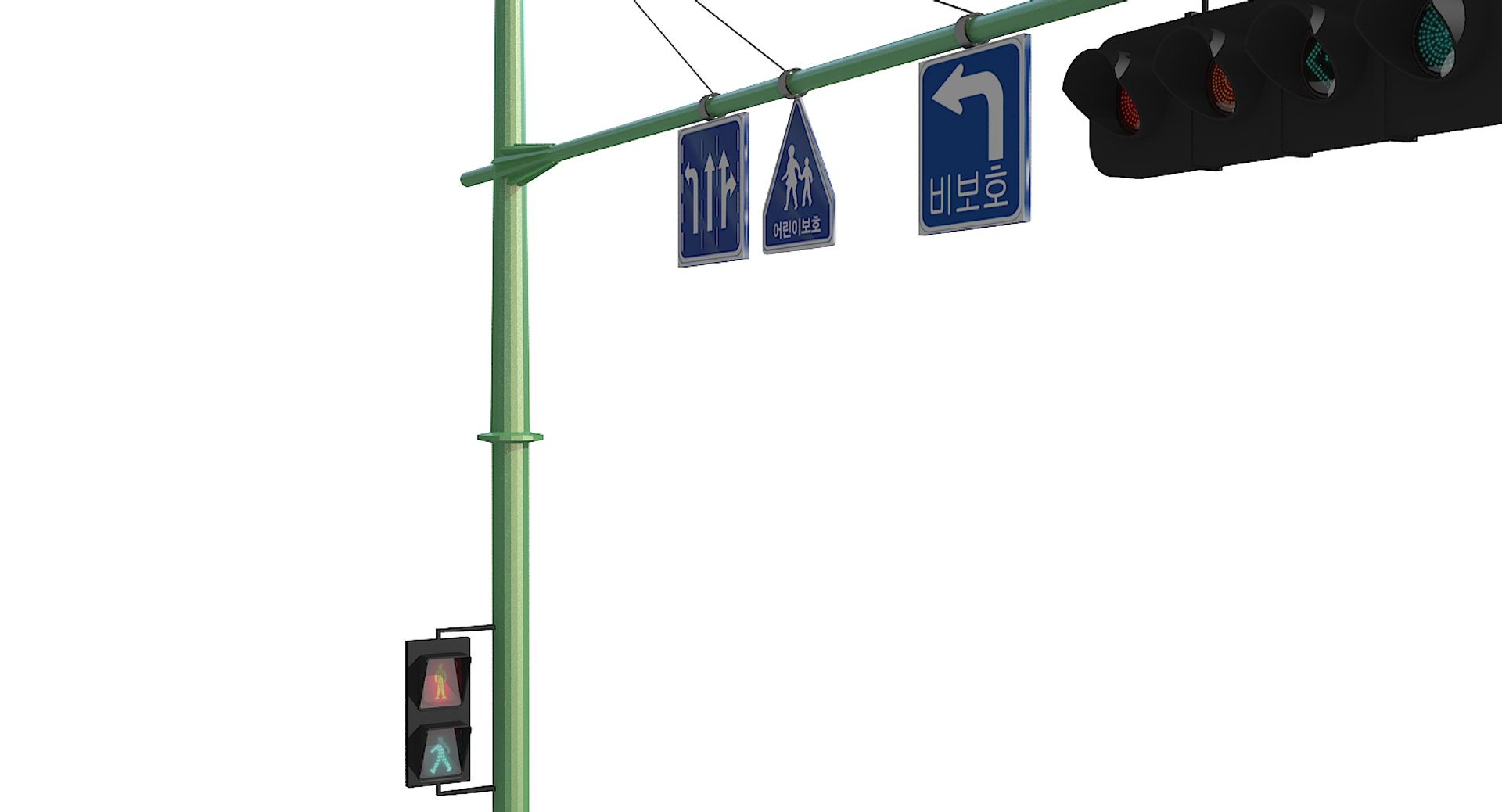 Signal Traffic Lights Road 3D Model - TurboSquid 1425442