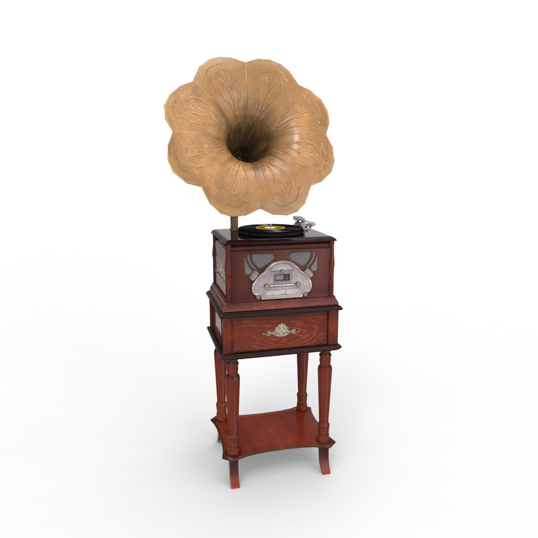 3d gramophone model