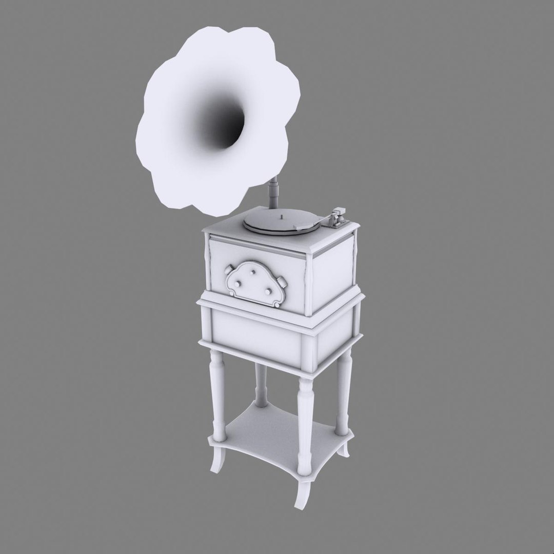 3d gramophone model