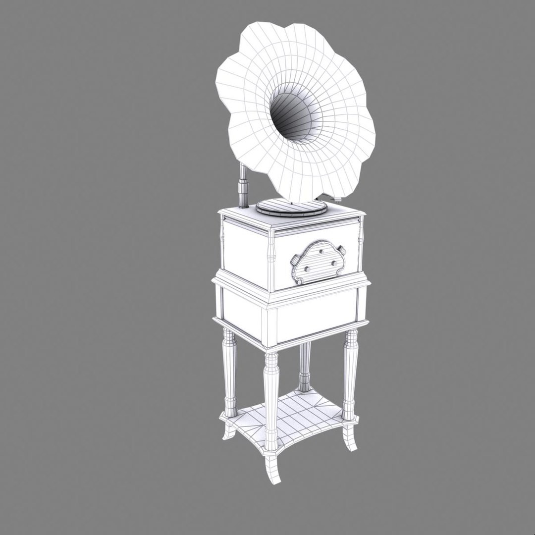 3d gramophone model