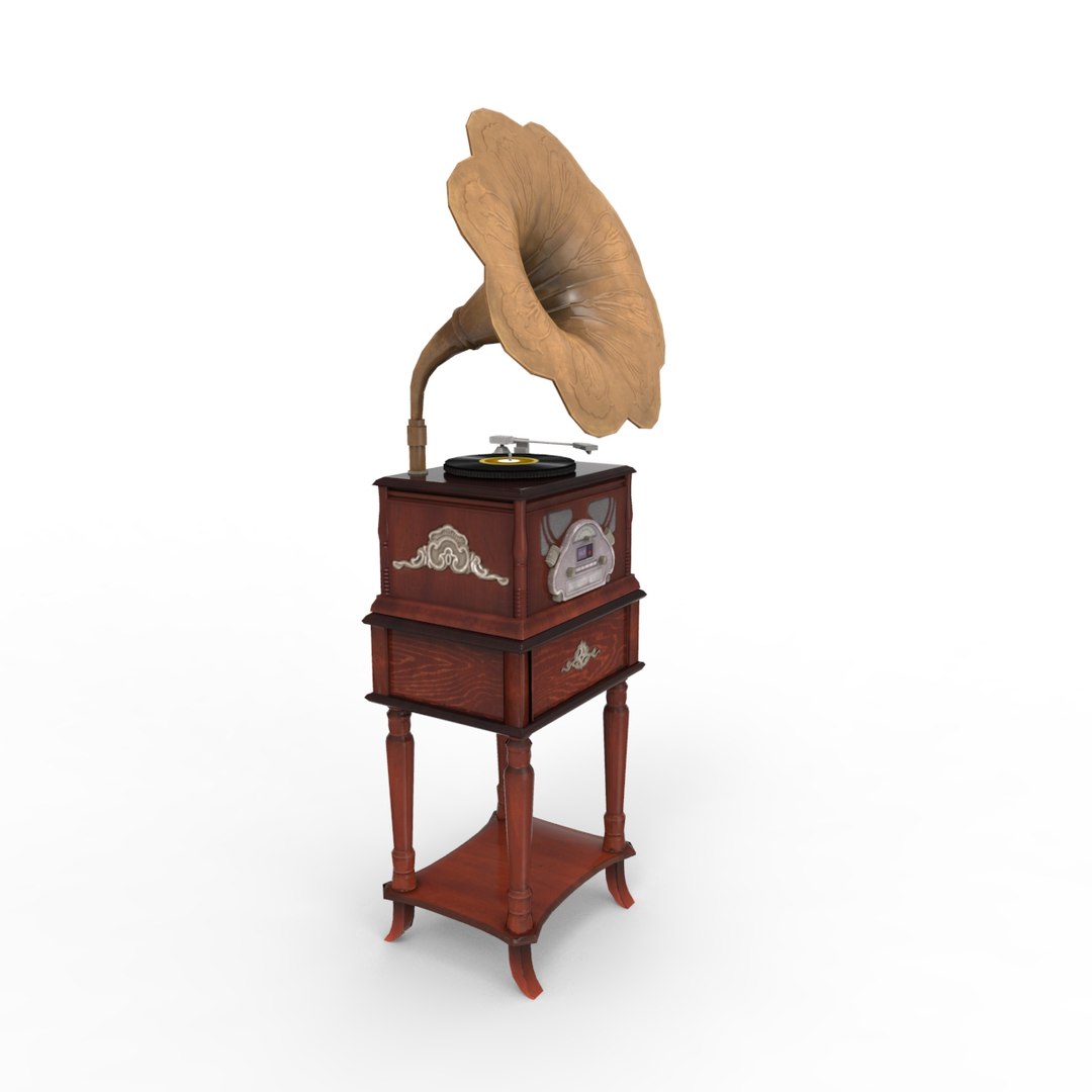 3d gramophone model