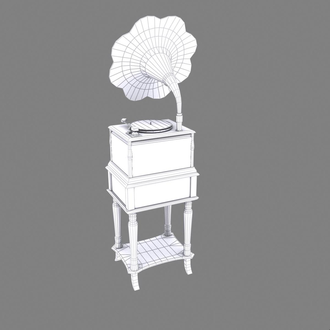 3d gramophone model