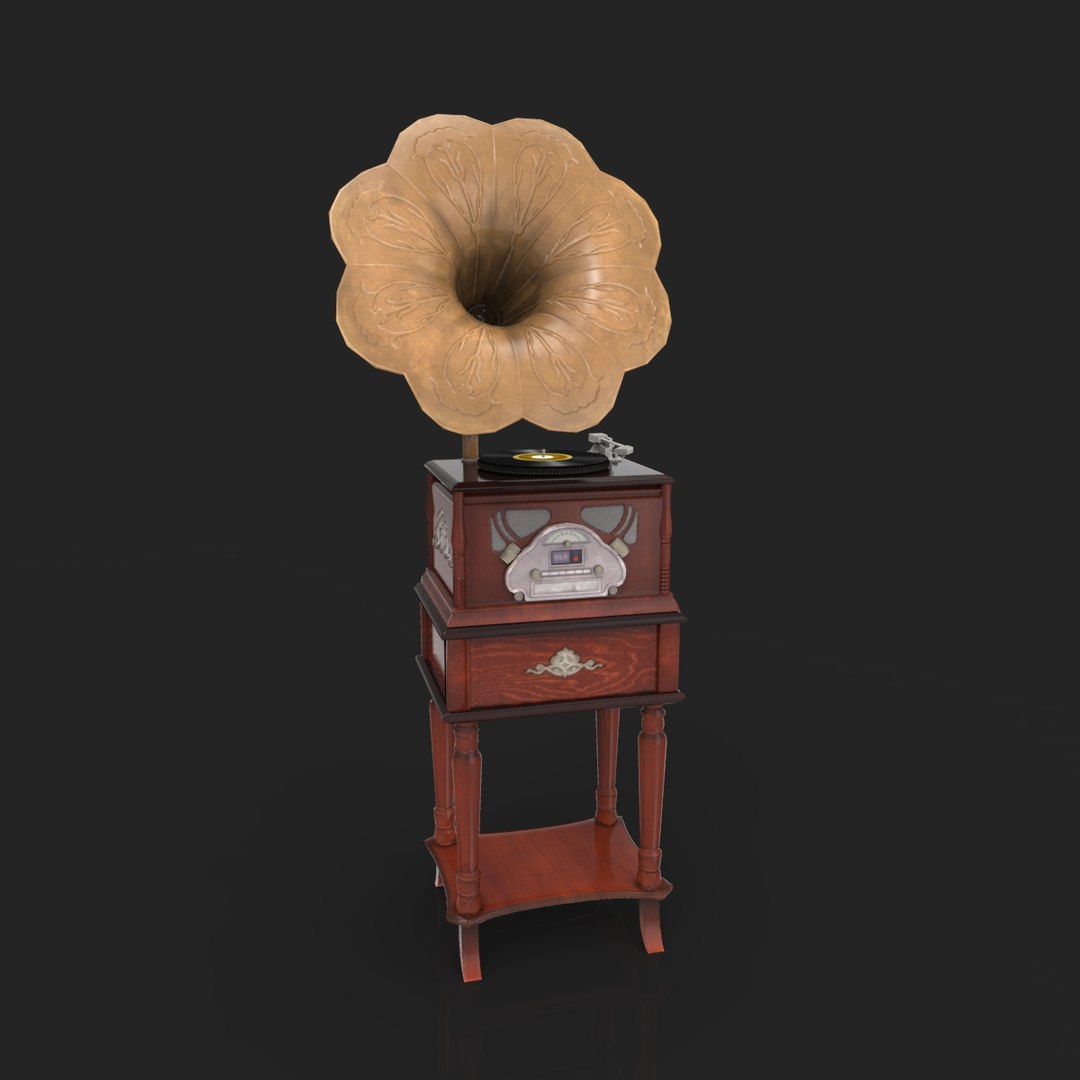 3d gramophone model