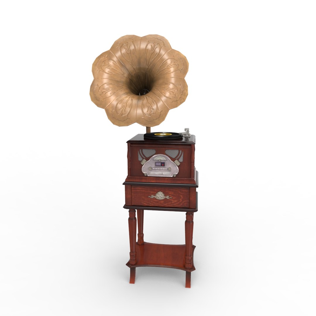 3d gramophone model