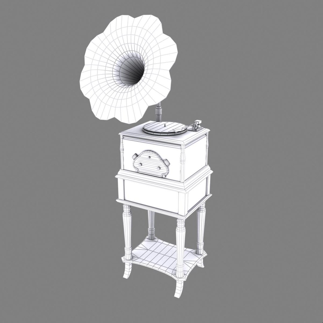 3d gramophone model