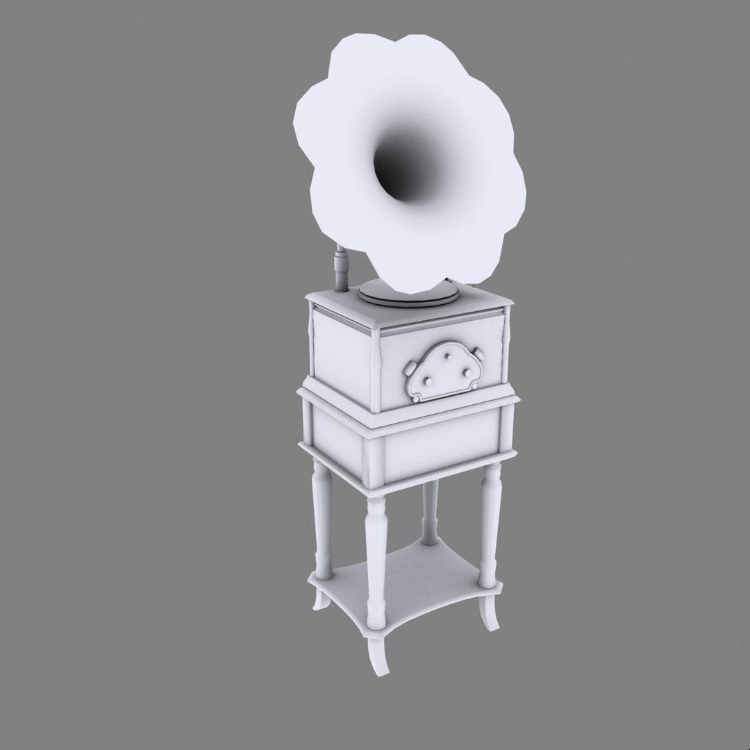 3d gramophone model