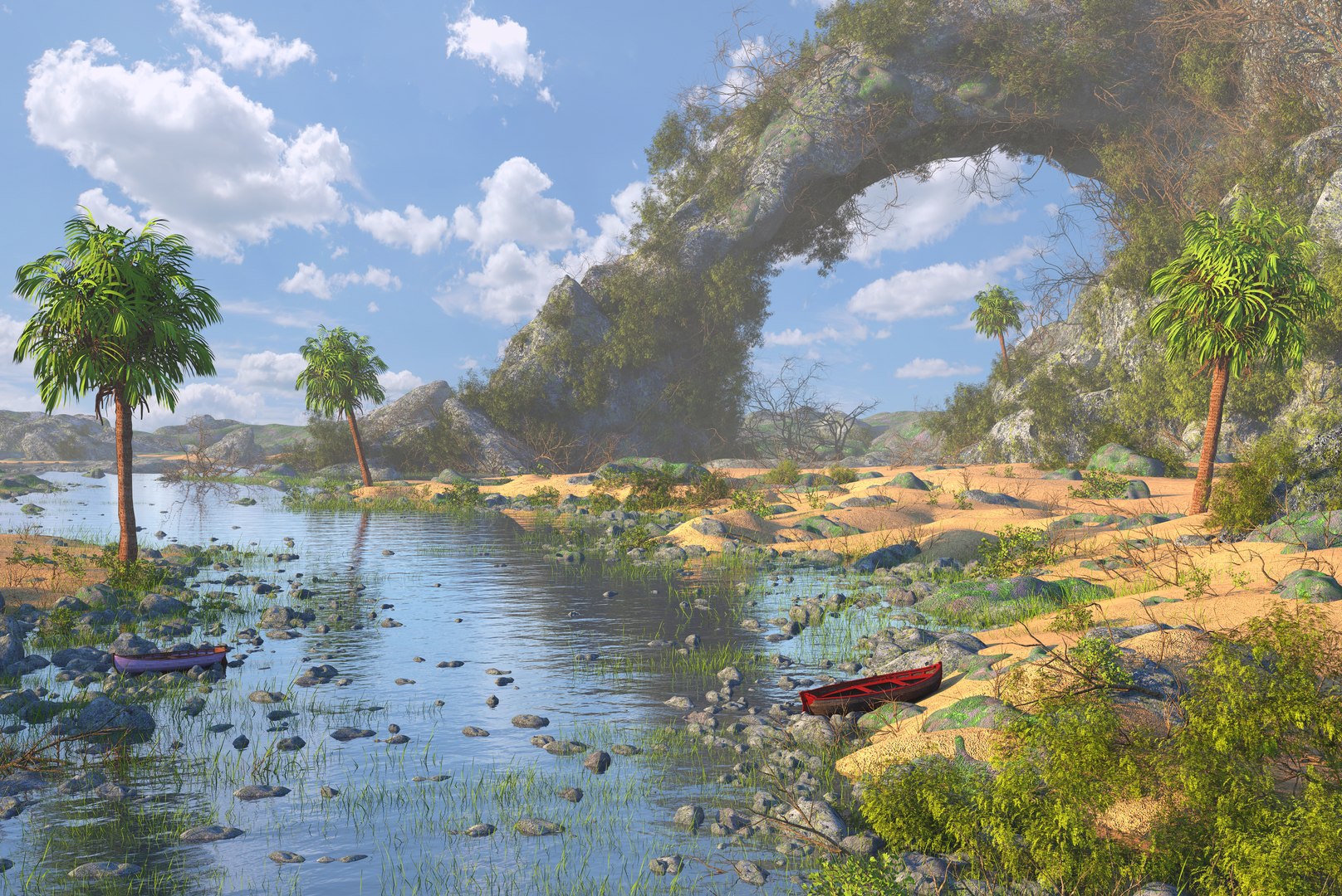 Fantasy Tropical Beach Environment Model - TurboSquid 1759124