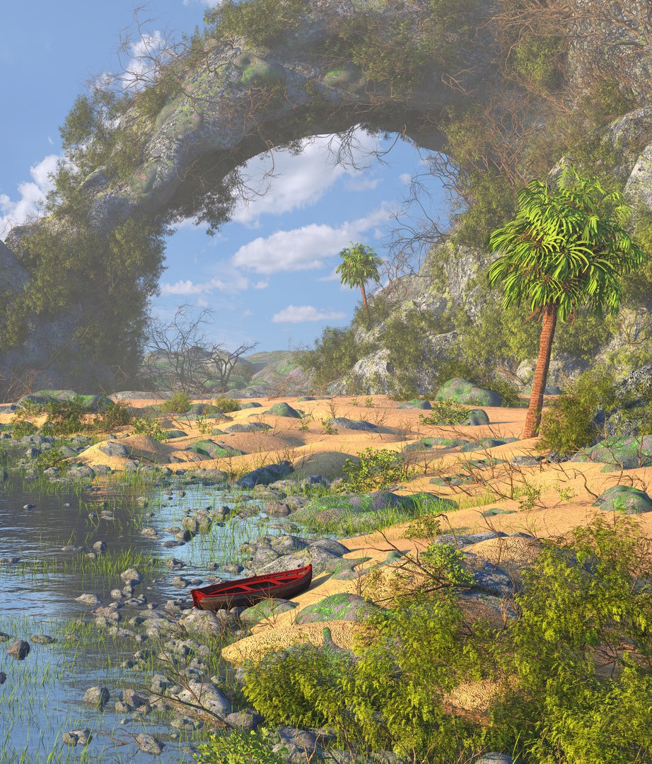 Fantasy Tropical Beach Environment Model - TurboSquid 1759124